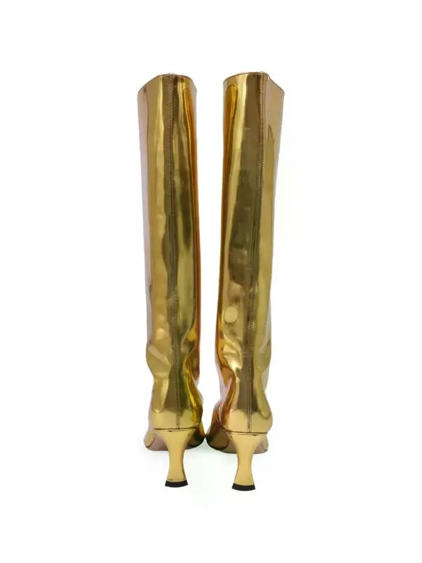 By Far Pointed-toe Knee-high Sculptural Heel Boots