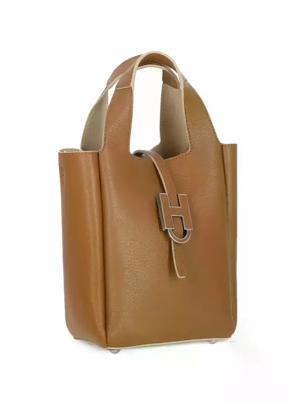 Hogan Mini Shopping Bag With H Pendant - Brown