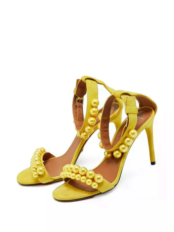 Alaïa Suede Embellished Ankle Strap Stiletto Sandals