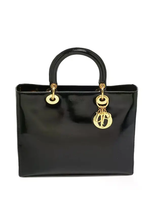 Dior Lady Leather Tote Bag - Black