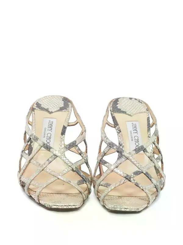 JIMMY CHOO Sai Snakeskin-embossed Sandals