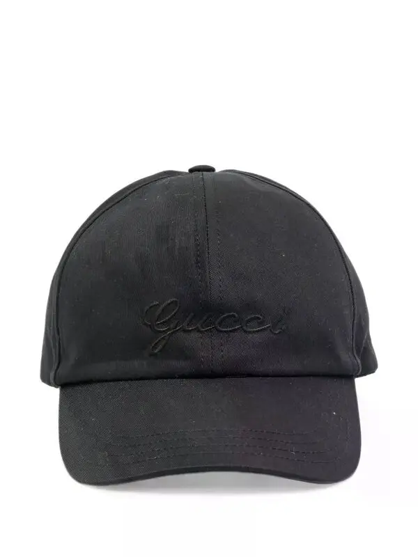 Gucci Logo Embroidered Baseball Cap - Black