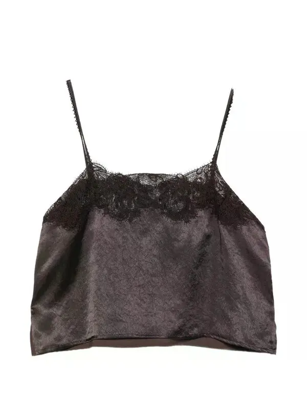 ALYSI Lace-trim Camisole Top - Brown