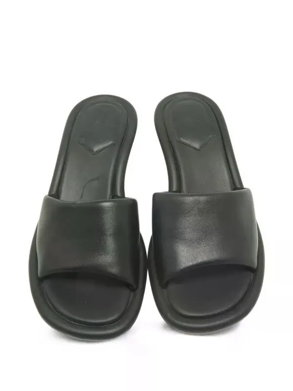 Fendi Open Toe Logo Heel Sandals - Black
