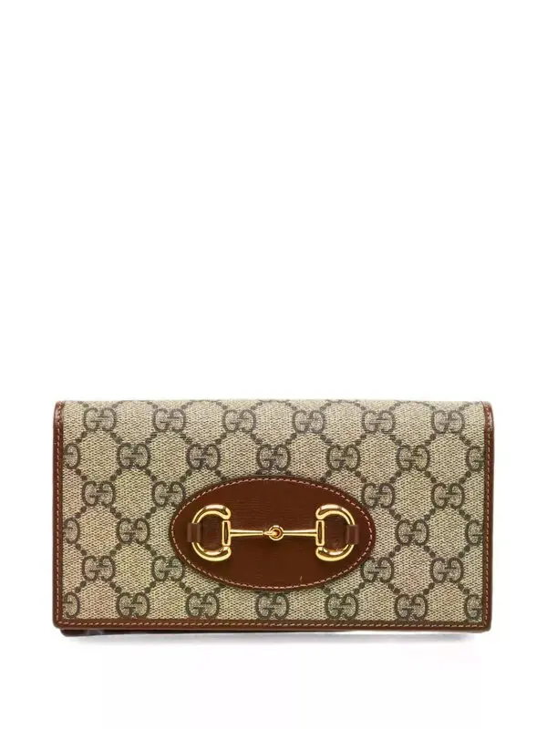 Gucci Horsebit 1955 Gg Supreme Wallet - Neutrals