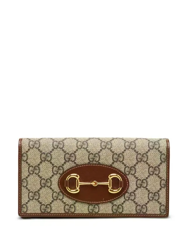 Gucci Horsebit 1955 Gg Supreme Wallet - Neutrals