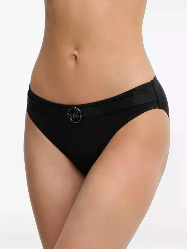 Michael Kors Logo-belted Bikini Bottom - Black