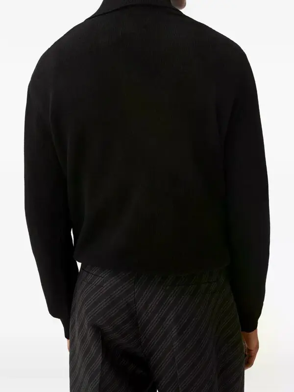 Versace Wool Intarsia Knit Polo Jumper
