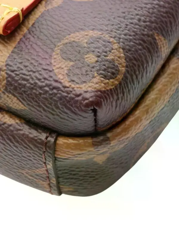 LOUIS VUITTON Monogram Reverse Double Phone Pouch Crossbody Bag - Brown