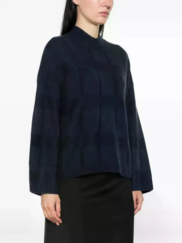 Emporio Armani Check-pattern Mock-neck Sweater