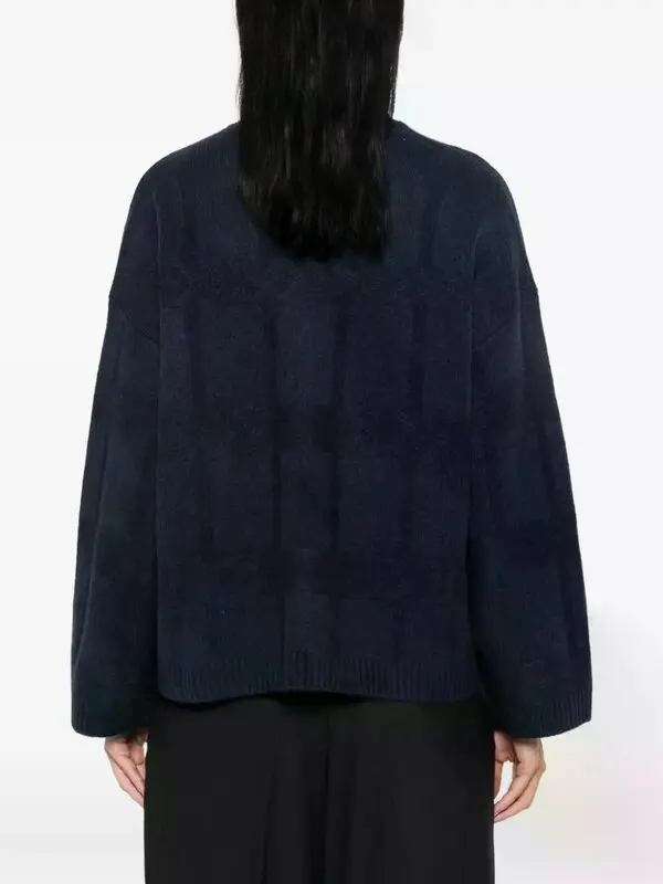 Emporio Armani Check Pattern Mock Neck Sweater