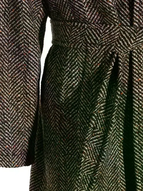 Tagliatore Herringbone-pattern Belted Coat