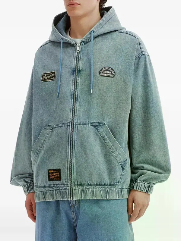 FINGERCROXX Logo-patch Zip-up Hoodie