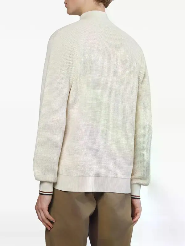 Fred Perry Waffle-knit Quarter-zip Sweater