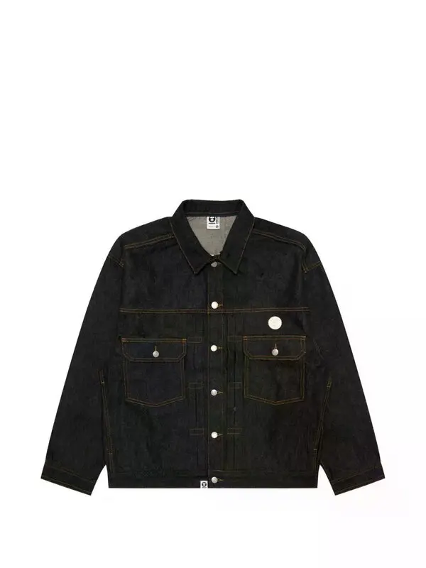 AAPE BY *A BATHING APE Hooded Embroidered-logo Denim Jacket