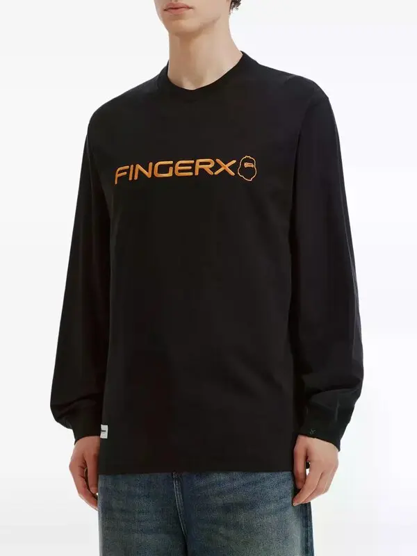 FINGERCROXX Logo-embroidered Long-sleeve T-shirt