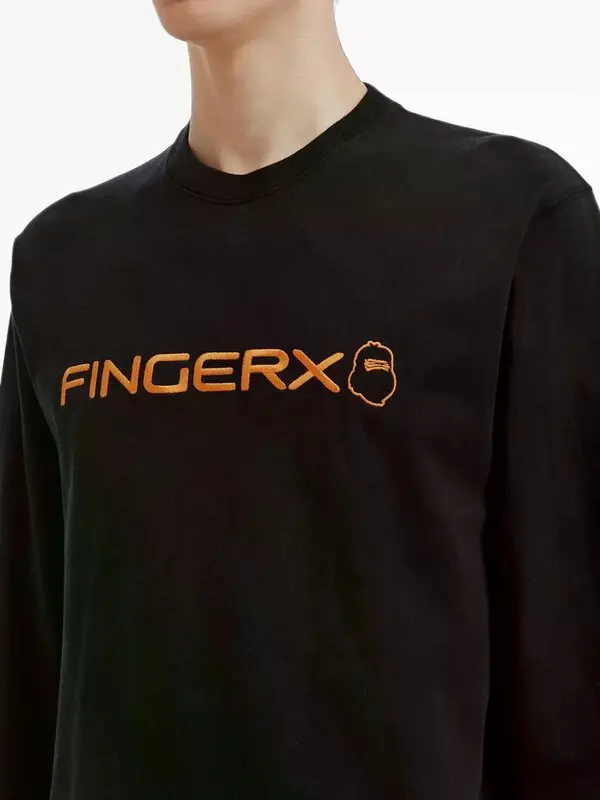 FINGERCROXX Logo-embroidered Long-sleeve T-shirt