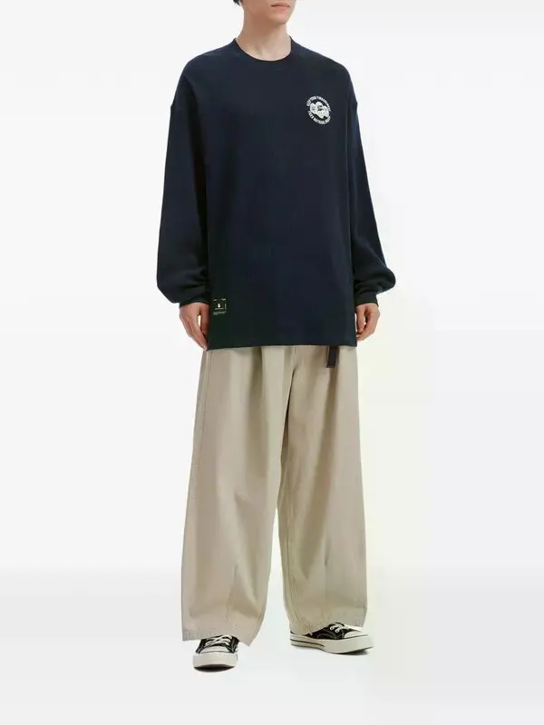 FINGERCROXX Waffle-knit Logo-print T-shirt