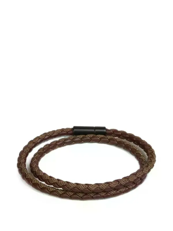 Tateossian Braided Leather Wrap Bracelet
