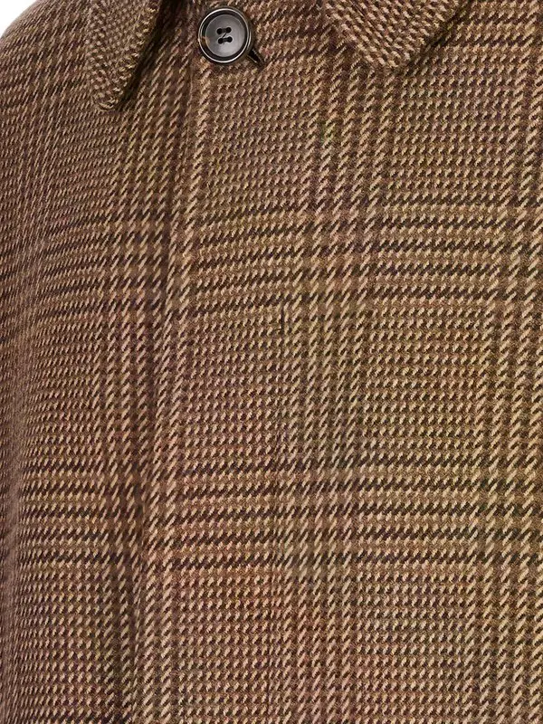 Corneliani Prince Of Wales Check Single-breasted Coat - Brown