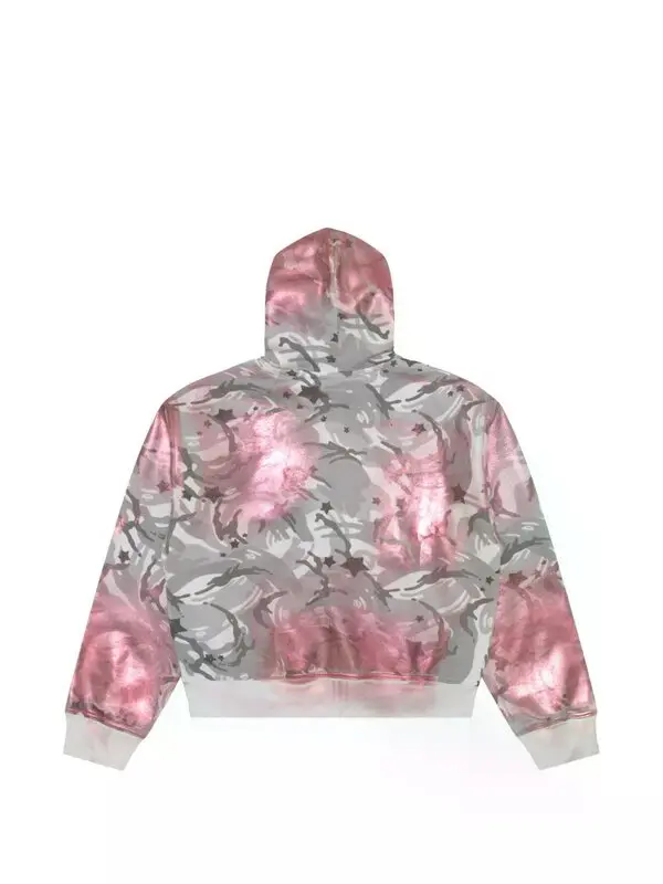 AAPE BY *A BATHING APE Camouflage Print Metallic Finish Zip-up Hoodie