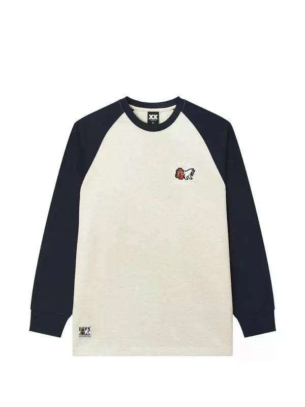 FINGERCROXX Embroidered Raglan-sleeve T-shirt - Neutrals