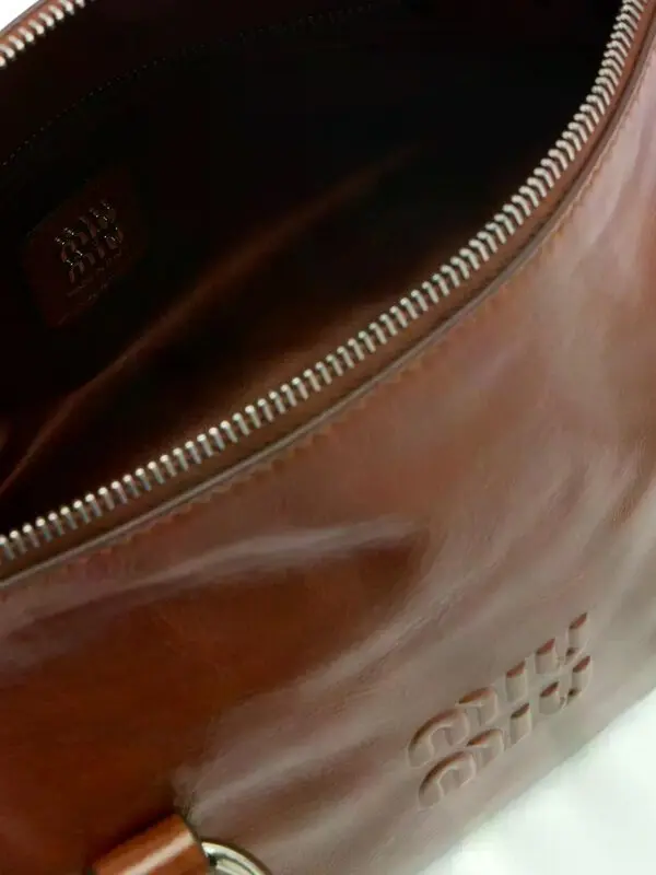 Miu Miu Shiny Leather Handbag - Brown