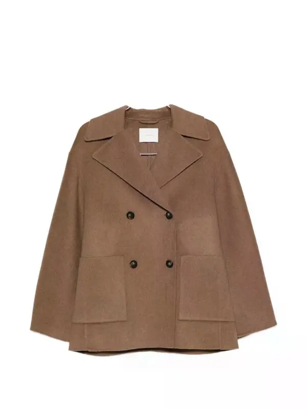 JOSEPH Flavia Double-breasted Coat - Brown