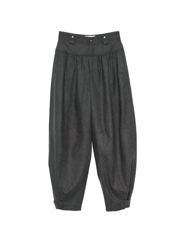 Chloé High-waisted Pleated Trousers - Grey