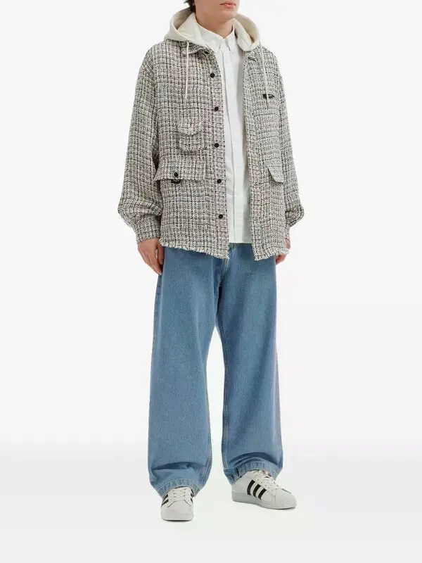 MUSIUM DIV. Tweed-effect Hooded Jacket