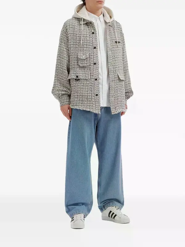 MUSIUM DIV. Tweed-effect Hooded Jacket