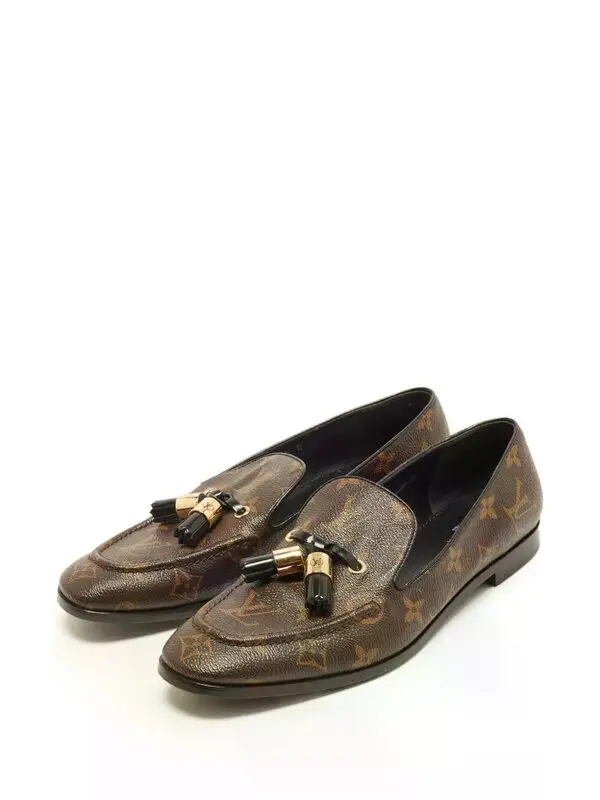 LOUIS VUITTON Monogram Canvas Tassel Loafers