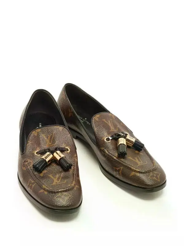 LOUIS VUITTON Monogram Canvas Tassel Loafers