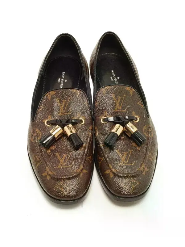 LOUIS VUITTON Monogram Canvas Tassel Loafers