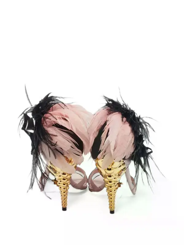 Prada Baroque Feathered Sandals