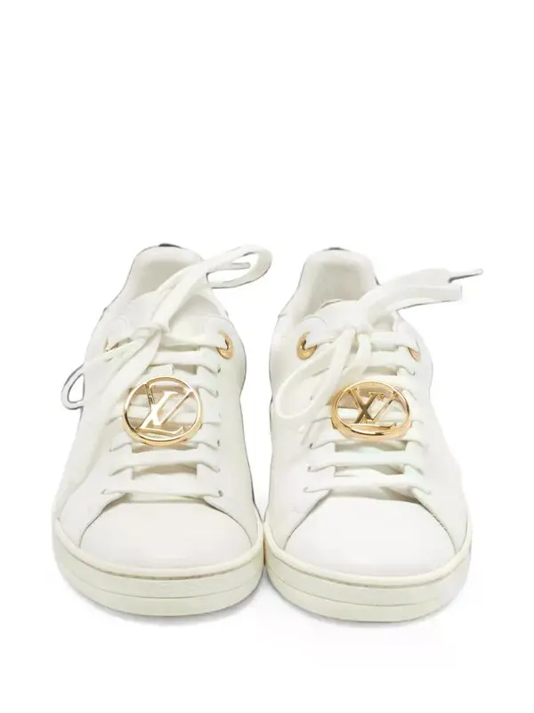 LOUIS VUITTON Frontrow Lace-up Sneakers With Gold-tone Hardware