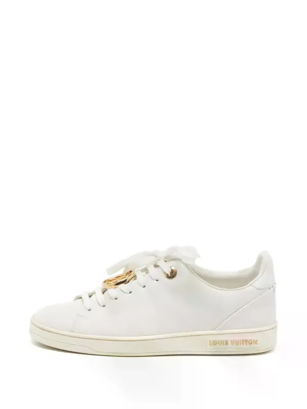 LOUIS VUITTON Frontrow Lace-up Sneakers With Gold-tone Hardware - White