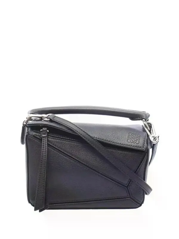 Loewe Calfskin Puzzle Satchel - Black