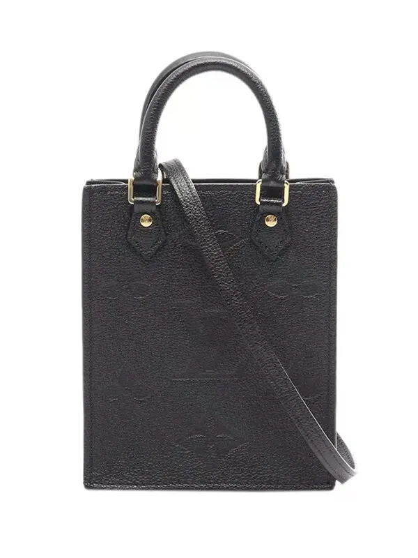 LOUIS VUITTON 2021 Monogram Empreinte Petit Sac Plat Satchel - Black