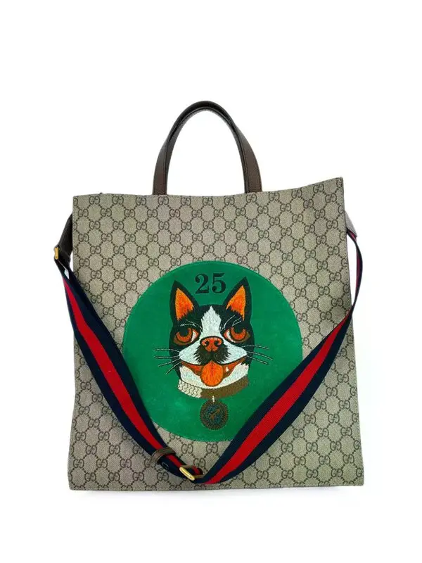 Gucci Bosco Patch Gg Supreme Tote Bag - Neutrals