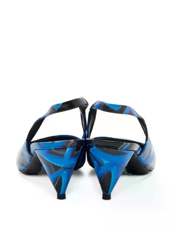 Burberry Morson Graffiti-print Slingback Pumps