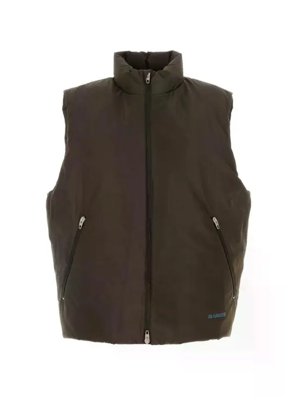 JIL SANDER Logo-print Down Gilet - Green
