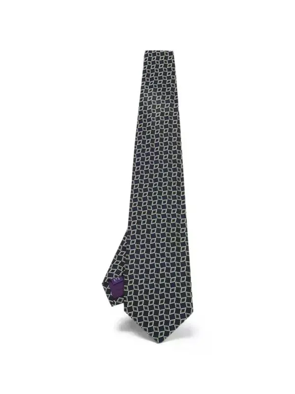Ralph Lauren Geometric Jacquard Neck Tie - Blue