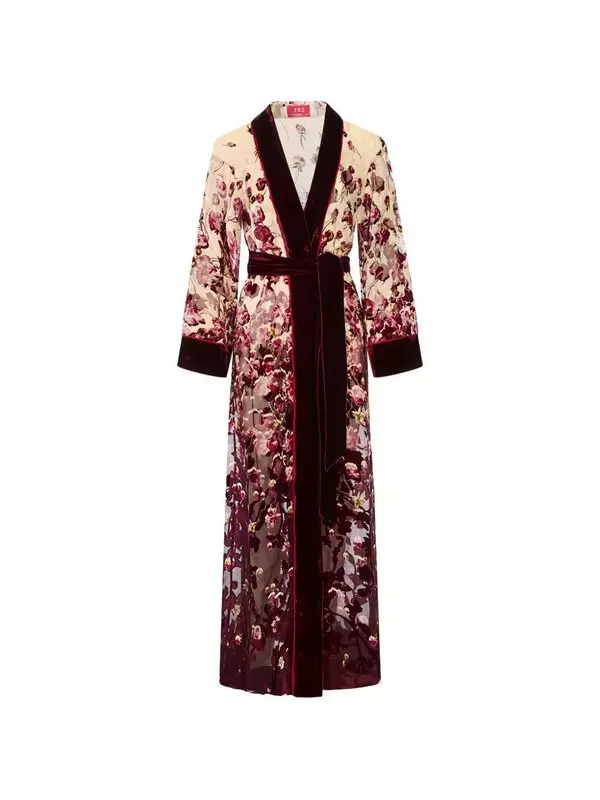 F.R.S FOR RESTLESS SLEEPERS Empusa Devoré Velvet Robe - Neutrals