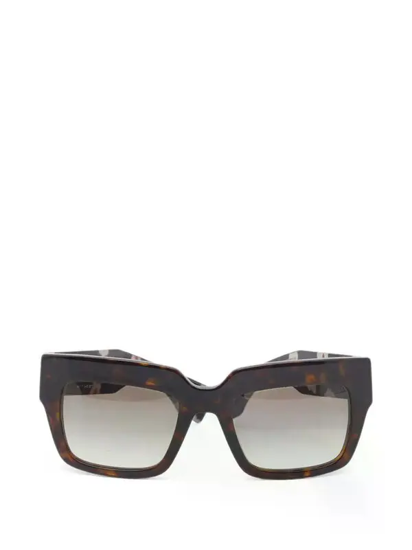 Prada Floral-print Square-frame Sunglasses - Brown