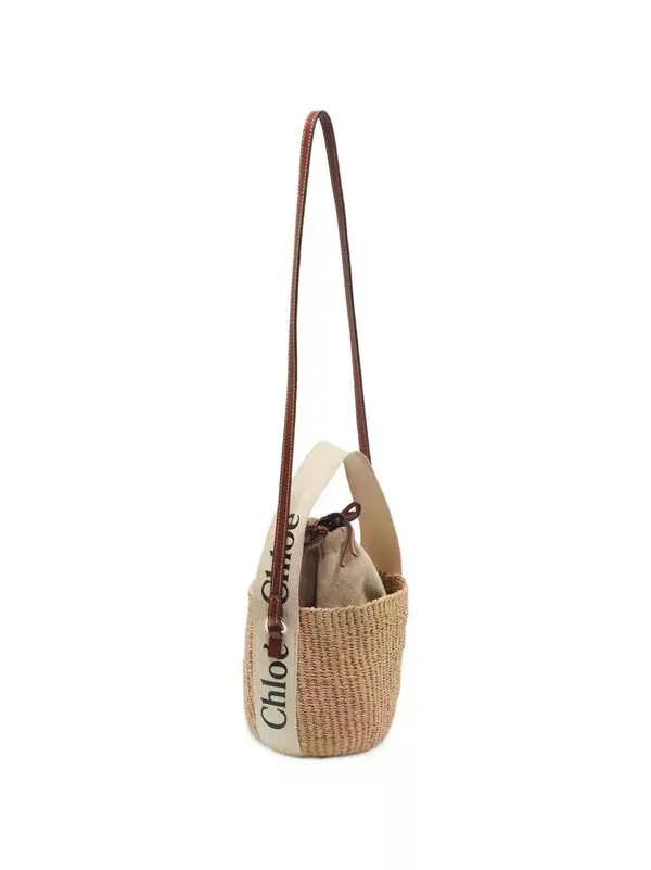 Chloé Small Woody Raffia Bucket Bag - Brown