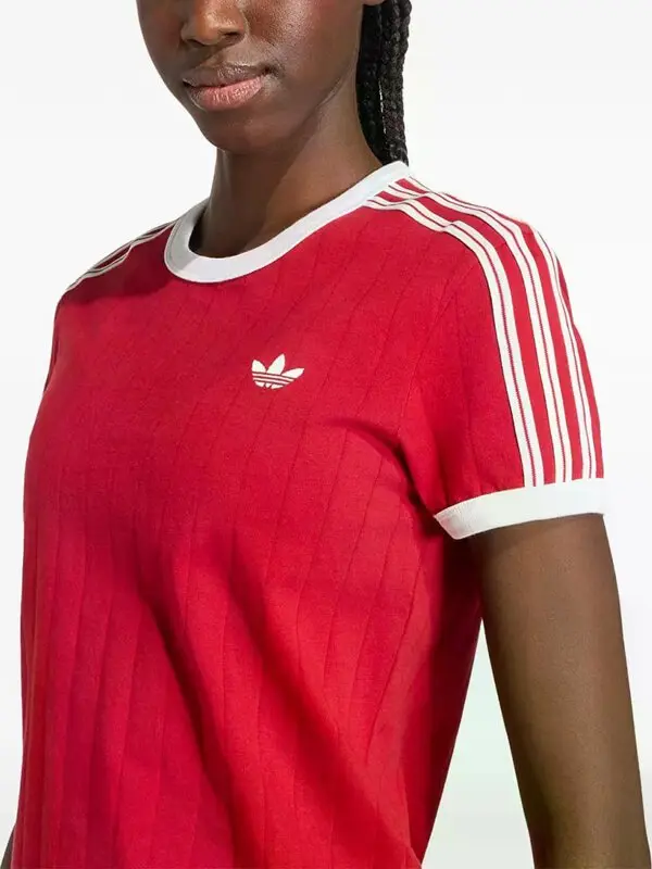 Adidas Pinstripe Embroidered-logo T-shirt