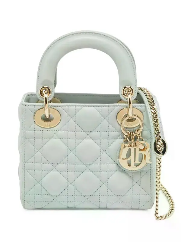 Dior 2023 Mini Lady Cannage Tote Bag - Blue