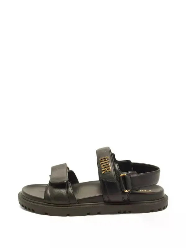Dior Dioract Slingback Leather Sandals - Black