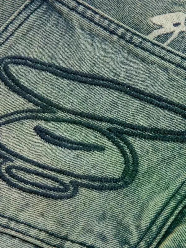 AAPE BY *A BATHING APE Embroidered Denim Cargo Pants